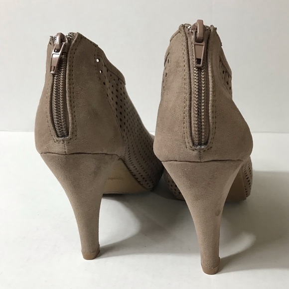 Madden Girl | Shoes | Madden Girl Gray Perforated Peep Toe Heel Booties ...